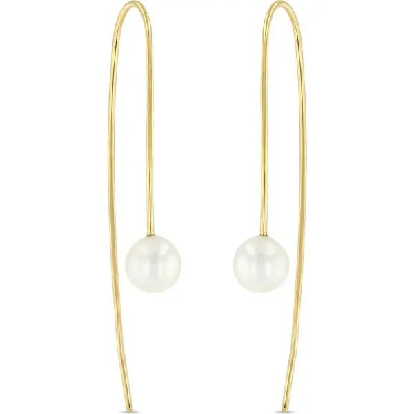 Zoe Chicco 14k Gold Freshwater Pearl Threader Earrings - 14k Yellow Gold