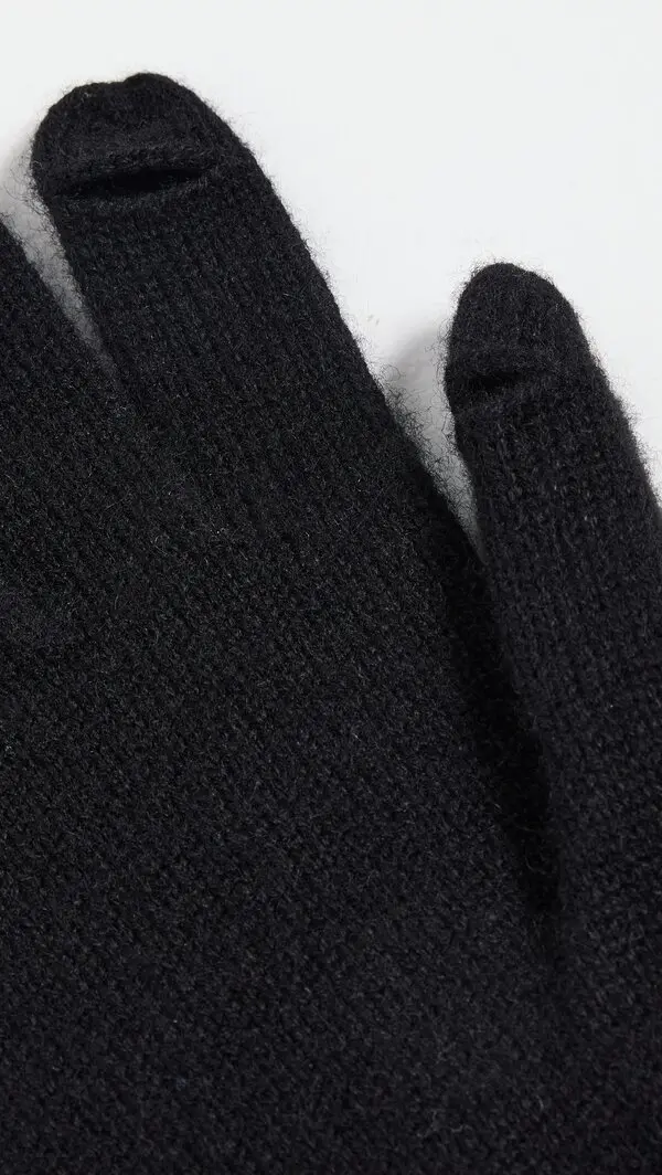 Carolina Amato Knitted Cashmere Gloves - Black