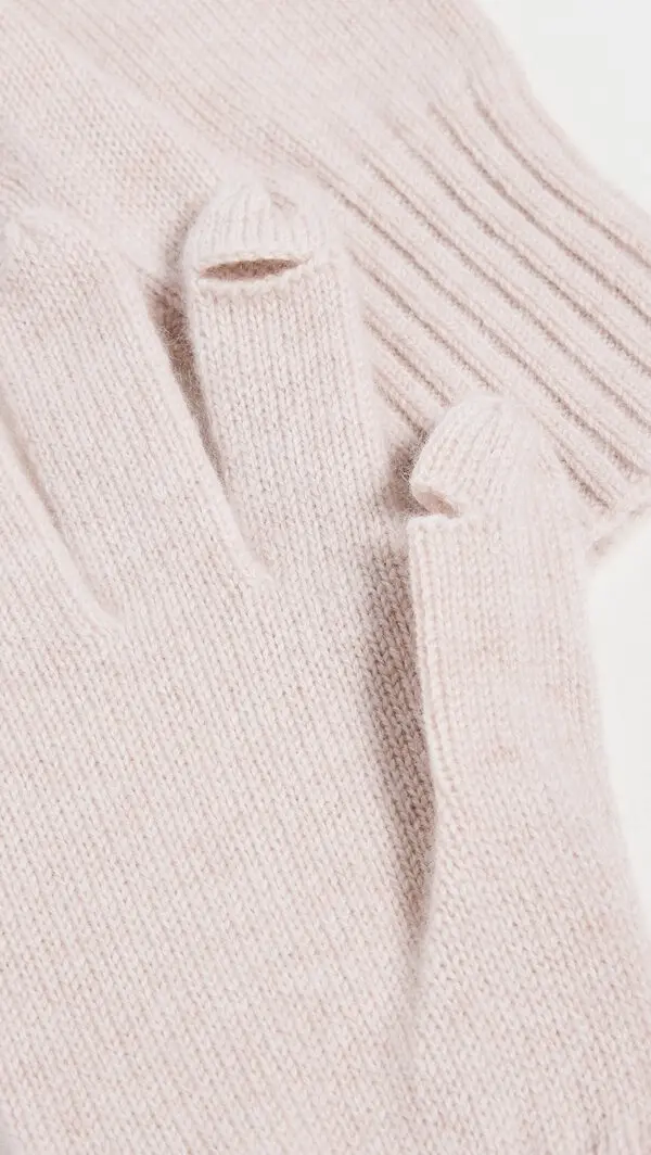 Carolina Amato Knitted Cashmere Gloves - Hessian Ivory