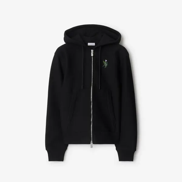 Burberry Thistle Logo Cotton Blend Zip Hoodie
