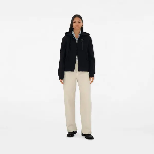 Burberry Thistle Logo Cotton Blend Zip Hoodie