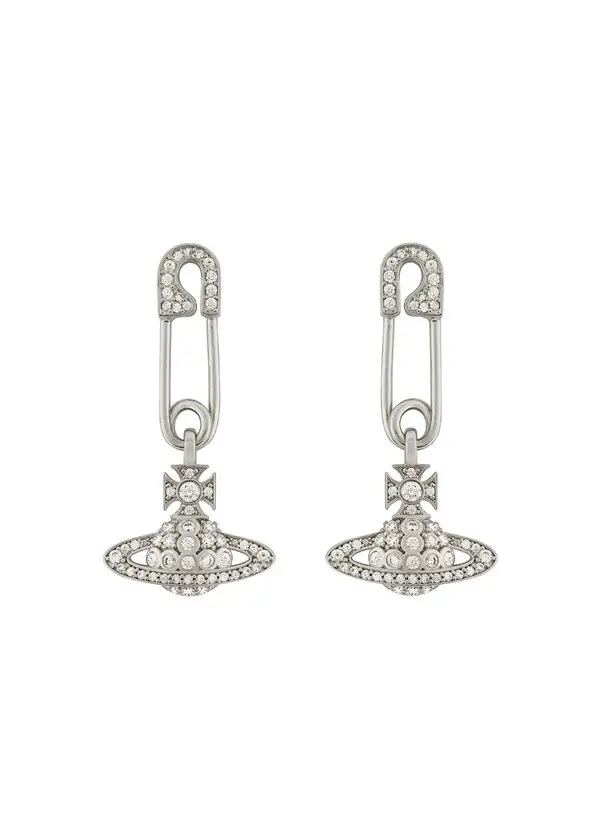 VIVIENNE WESTWOOD Lucrece Safety Pin Drop Earrings - Silver