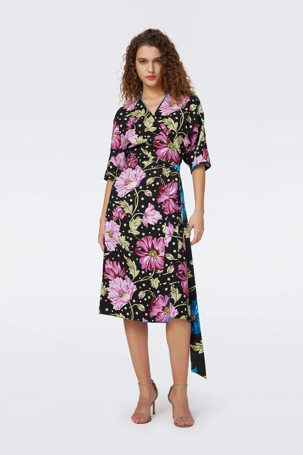 Diane Von Furstenberg Rosalina Reversible Wrap Dress In Floral - 40% Off |  Editorialist