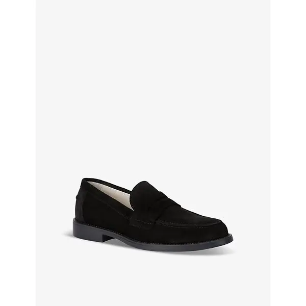 Duke + Dexter Suede Penny Loafers - Black | Editorialist display picture 2
