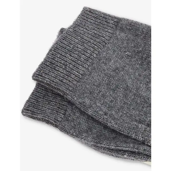 Falke Cosy Wool Brand-print Knit Crew Socks - Light Greymel.