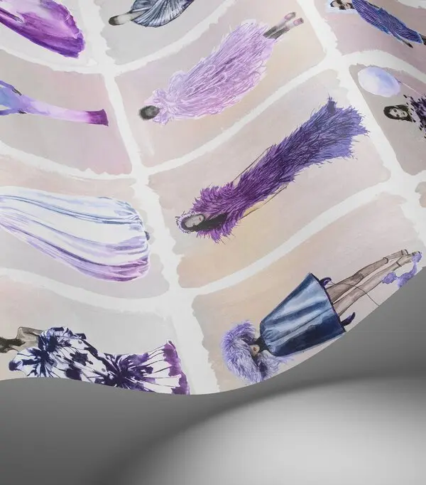 COLE & SON X Interior Design 175th Anniversary Couture Carousel Wallpaper - Purple