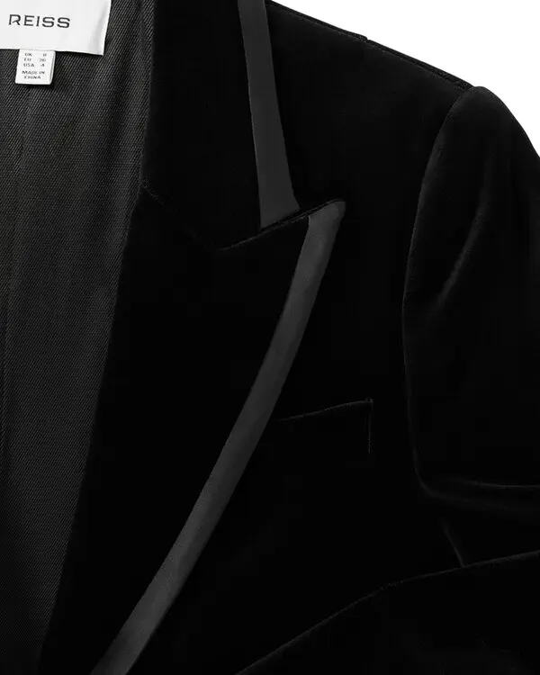 REISS Parisa Velvet Single-breasted Blazer