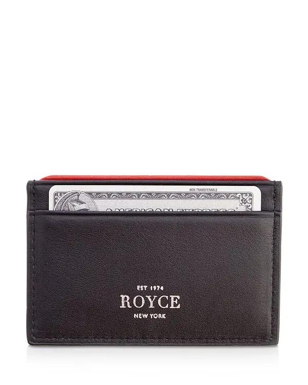 ROYCE NEW YORK Leather Rfid-blocking Executive Slim Credit Card Case - Black