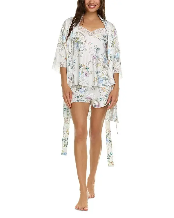 Flora Nikrooz Sabrina 3-piece Travel Pajama Set - Shell