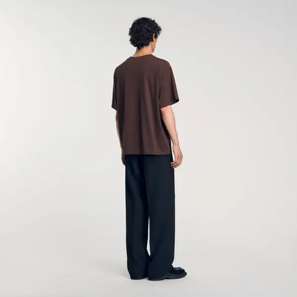 Sandro Oversized Flower T-shirt - Chocolate