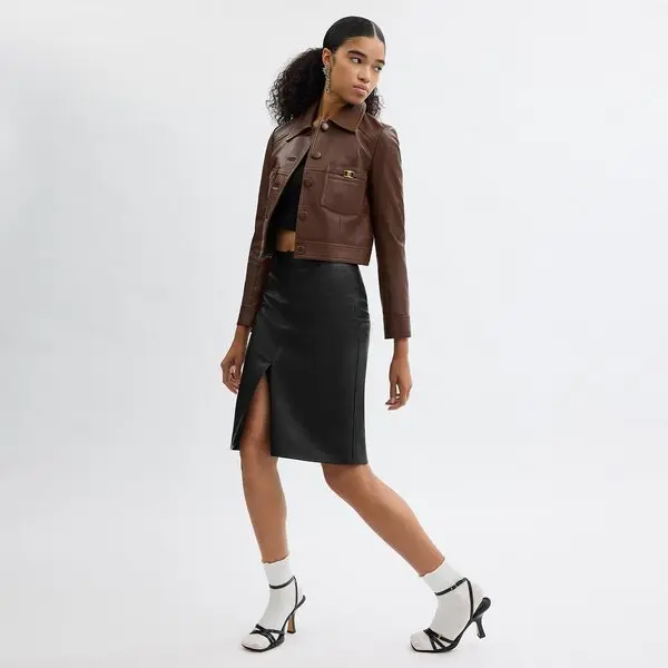 COACH Heritage C Leather Skirt