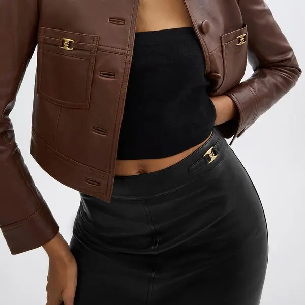COACH Heritage C Leather Skirt