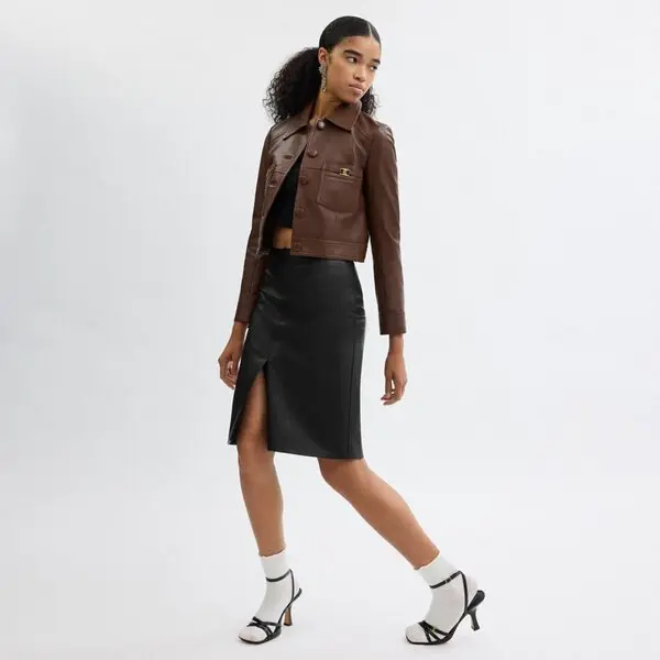 COACH Heritage C Leather Skirt