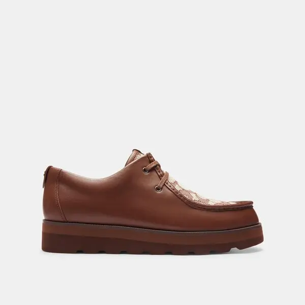 Coach Scott Apron Toe Boot In Signature Jacquard In Saddle  display picture 3