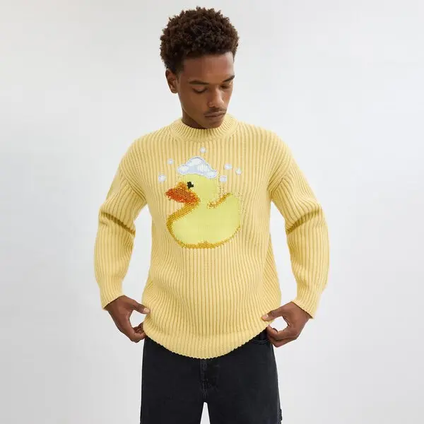 Coach Crewneck Duck Sweater In Recycled Wool - Yellow | Editorialist