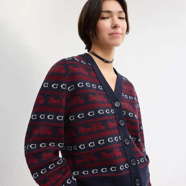 COACH コーチ カーディガン Horse And Carriage Horse And Carriage Cropped Cardigan | Ready to Wear | Coach | COACH®