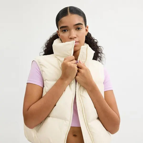 Buy COACH Puffer Vest In Recycled Polyamide - Cream At 50% Off