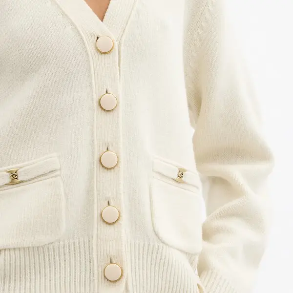 COACH Heritage C Cardigan - White