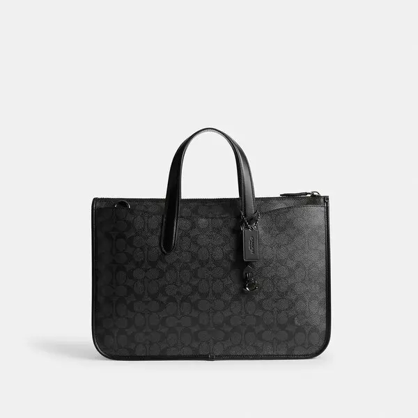 COACH Isaac Workbag In Signature Canvas - Charcoal Signature