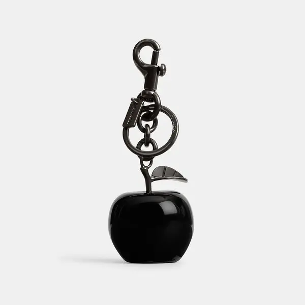 COACH® Small Apple Bag Charm - Pewter/black