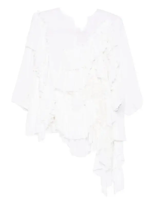 ALAINPAUL Ruffle Top - White