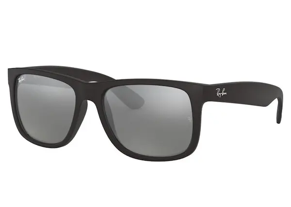 Ray-ban Justin Sunglasses - Black/mirrored Grey/silver (rb4165 622