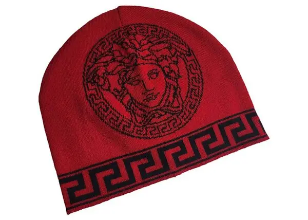 Versace Medusa Beanie - Red/black