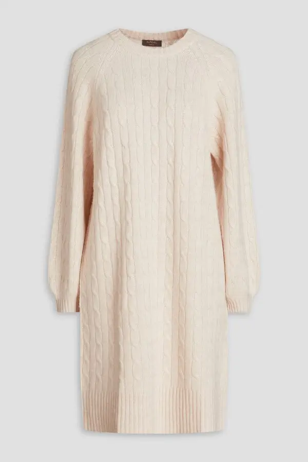 N.peal Cable-knit Cashmere Mini Dress