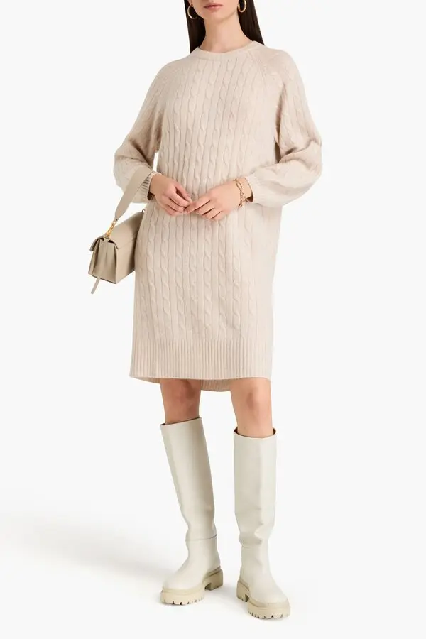N.peal Cable-knit Cashmere Mini Dress