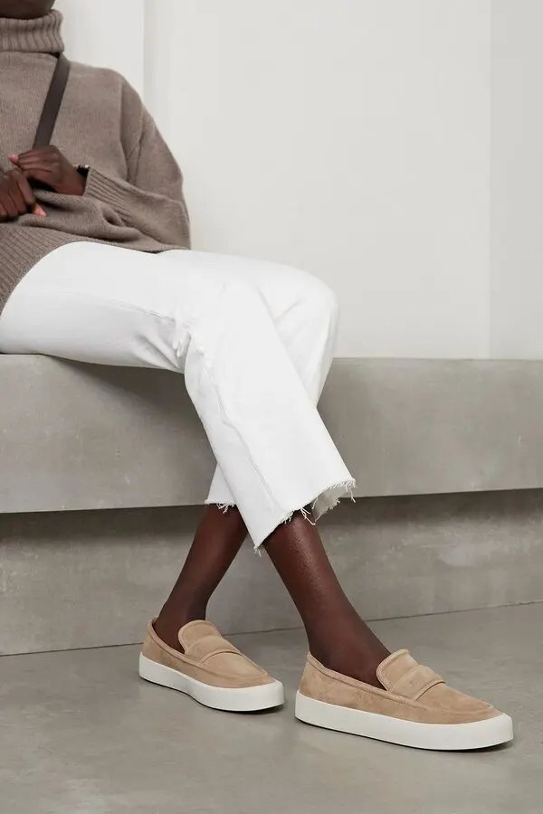 Vince Ghita Suede Slipon Sneakers In Beige - 55% Off  display picture 1