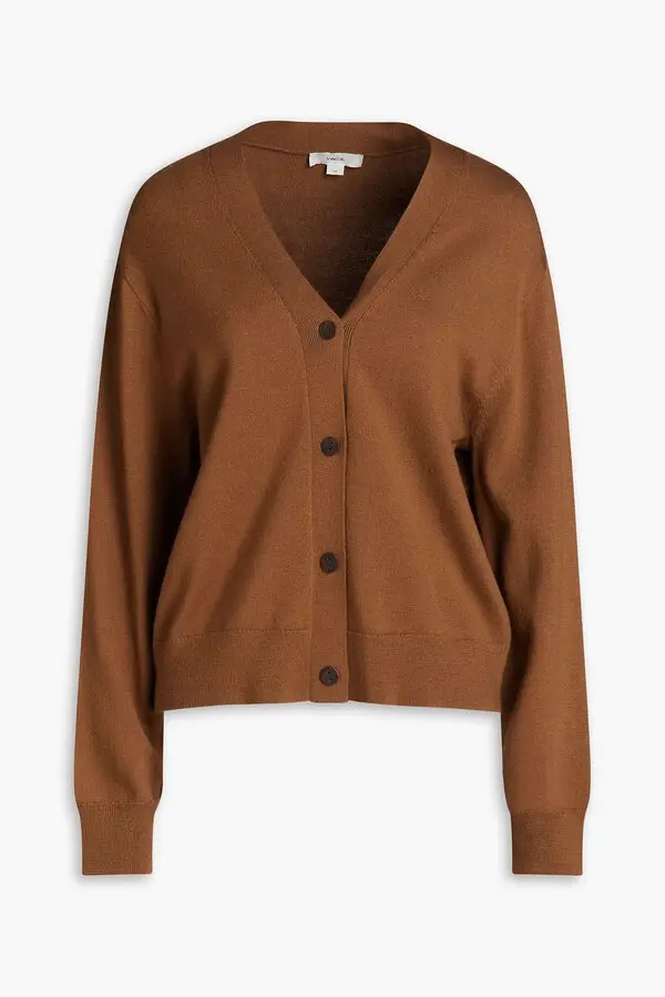 Vince Wool-blend Knit Cardigan - Brown