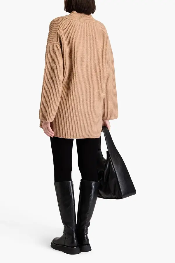 JOSEPH Ribbed Merino Wool Sweater - Sand