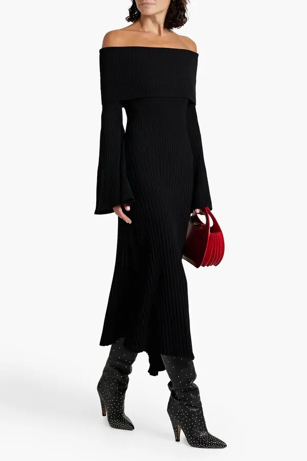 asymmetric merino wool dress Oona One Shoulder Asymmetric Fringe Dress in Merino Wool with Stretch Knit XL