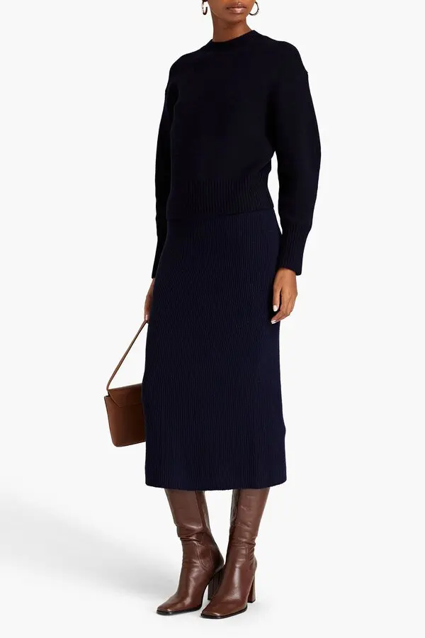 Vince Wool-blend Knit Sweater - Midnight Blue
