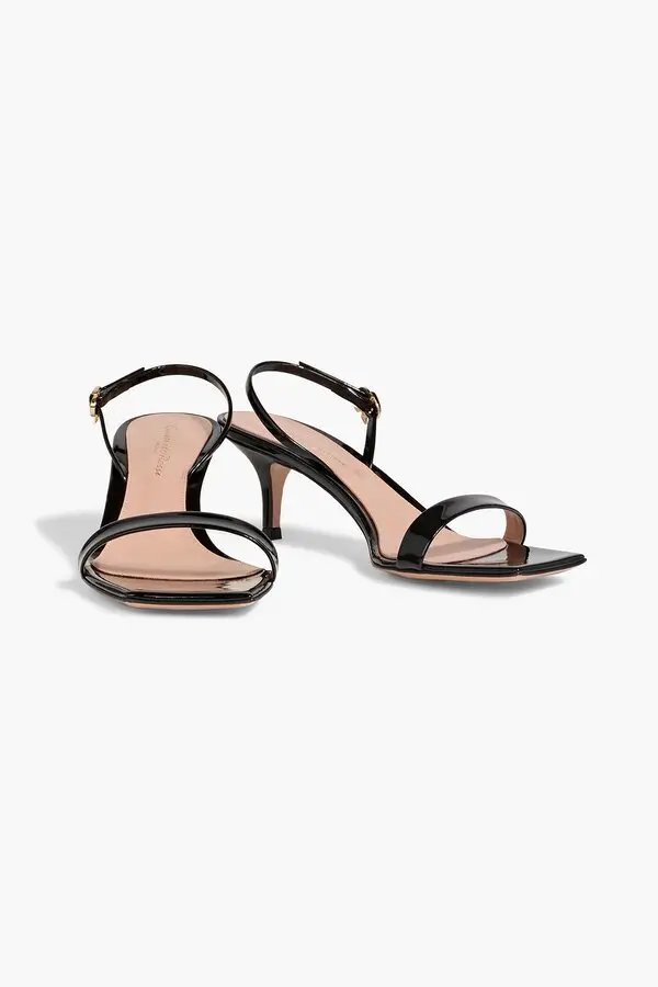 GIANVITO ROSSI Ribbon 55 Patent-leather Slingback Sandals - Black