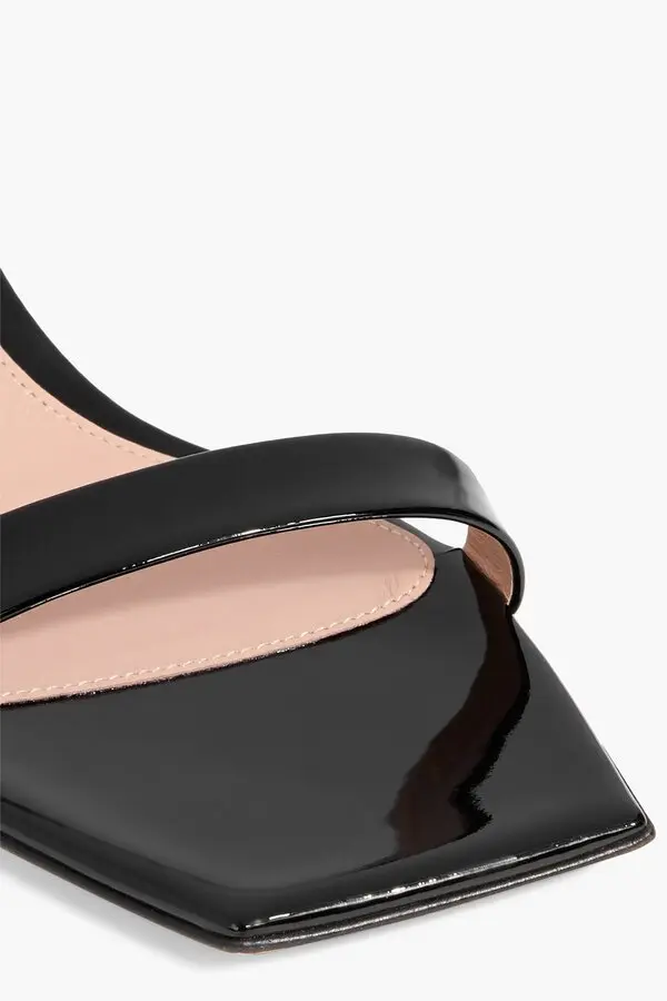 GIANVITO ROSSI Ribbon 55 Patent-leather Slingback Sandals - Black