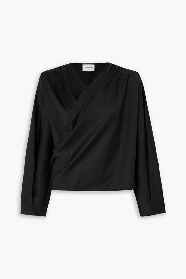 BEARE PARK Gathered Wool Wrap Top