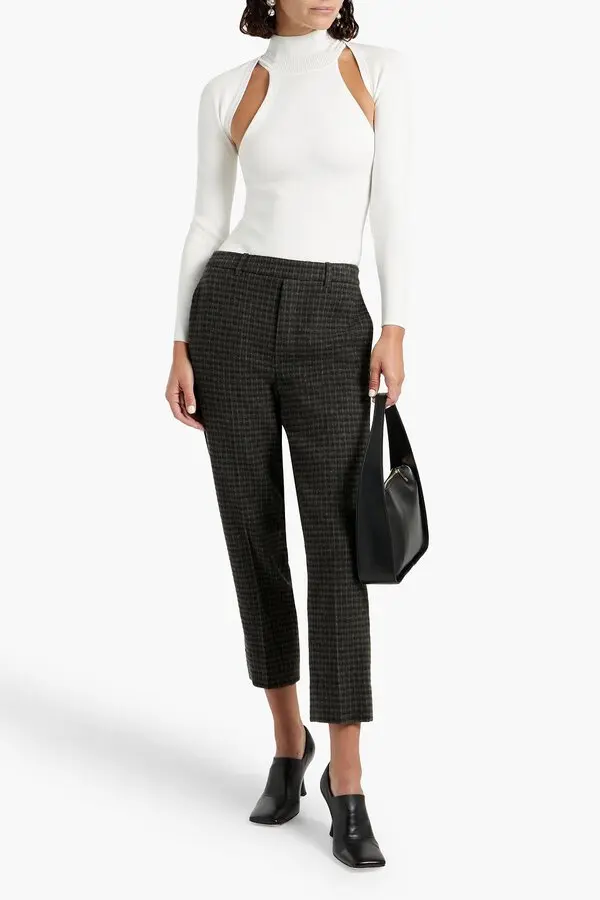 Vince Cropped Checked Tapered Pants