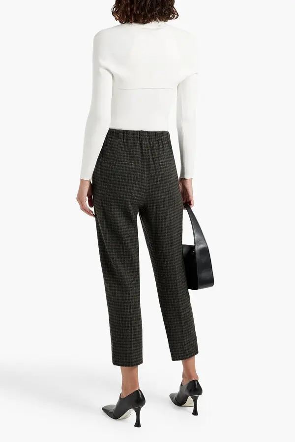 Vince Cropped Checked Tapered Pants