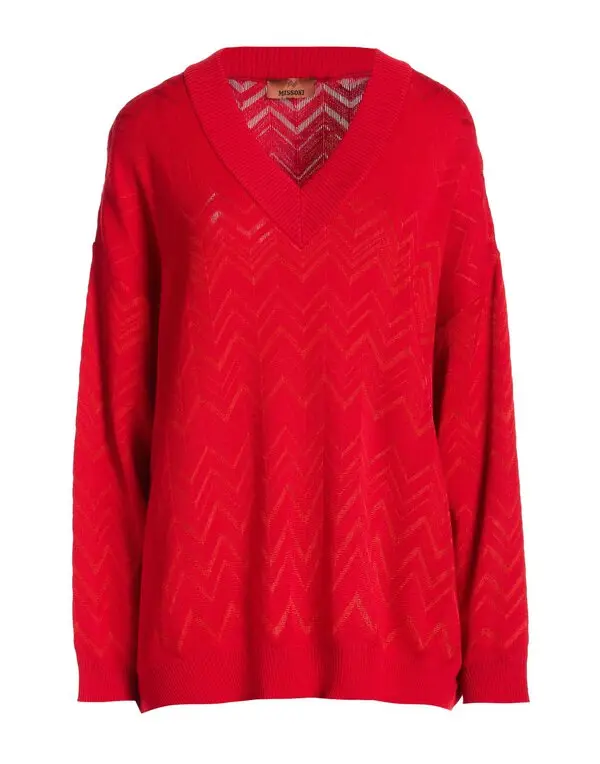 Missoni Intarsia-knit Wool-blend Sweater - Red