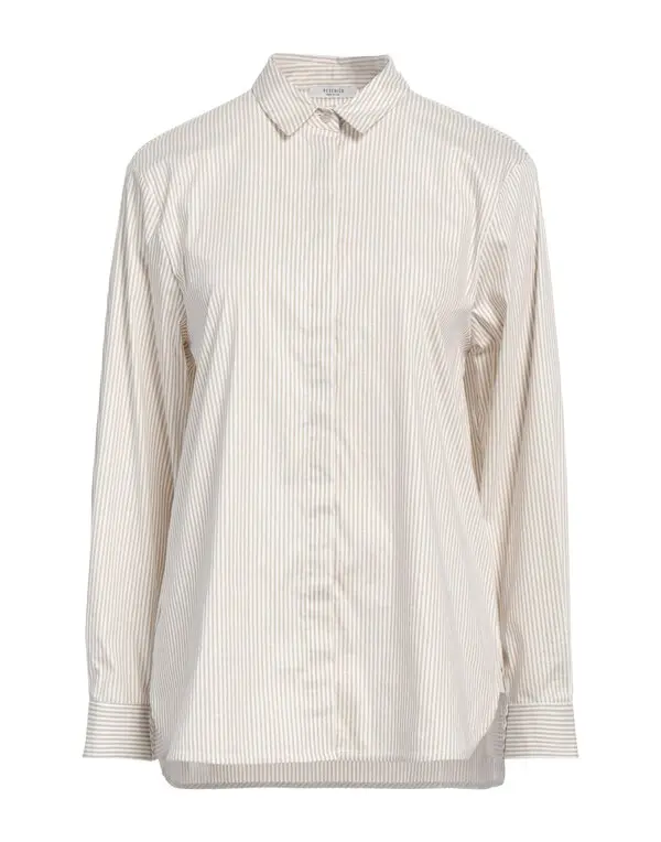 Peserico Striped Metallic Poplin Shirt - Beige
