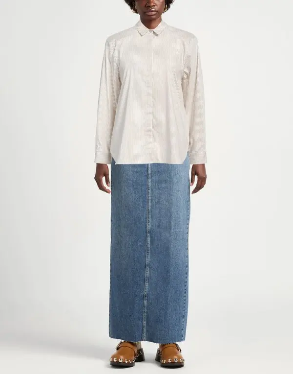 Peserico Striped Metallic Poplin Shirt - Beige
