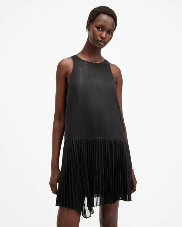 all saints eva metal dress AllSaints Size Small Eva Ribbed Sweater Dress Grey Metallic V Neck Long  Sleeves