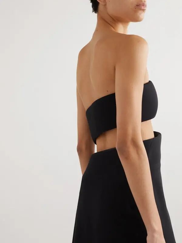 Alaïa Spiral Strapless Bustier Silk And Wool-blend Gown