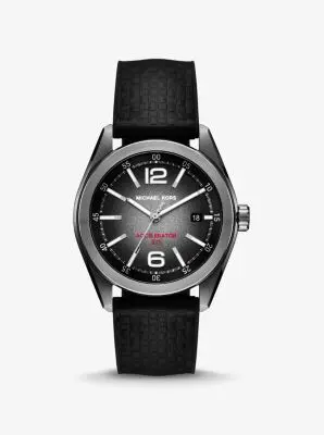 Michael Kors Oversized Accelerator 2.0 Gunmetal And Textured Silicone Watch