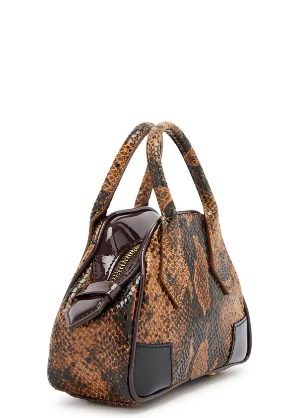 VIVIENNE WESTWOOD Yasmine Mini Python-effect Leather Top Handle Bag