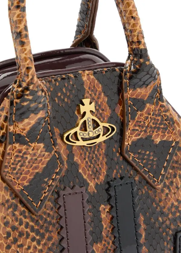 VIVIENNE WESTWOOD Yasmine Mini Python-effect Leather Top Handle Bag