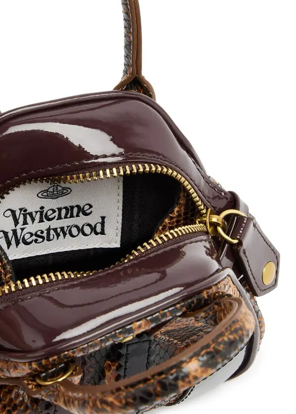 Vivienne Westwood Yasmine Mini Python-Effect Leather Top Handle
