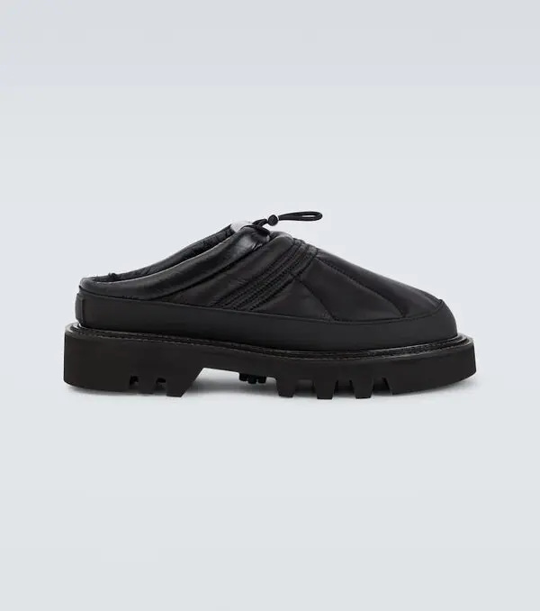 Sacai Padded Slippers With Shearling Lining And Rubber Sole
