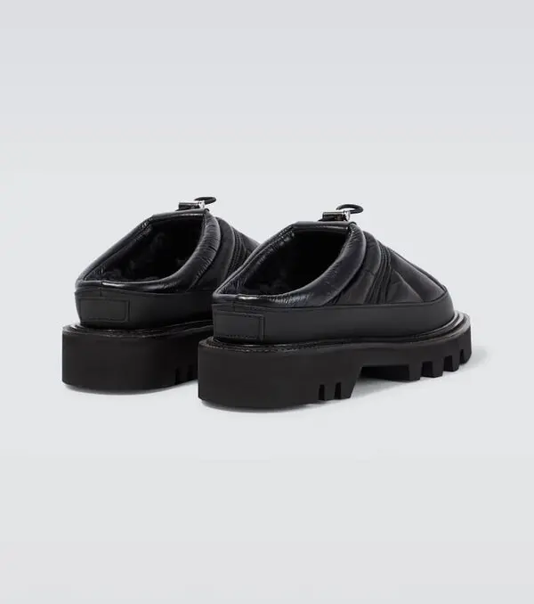 Sacai Padded Slippers With Shearling Lining And Rubber Sole